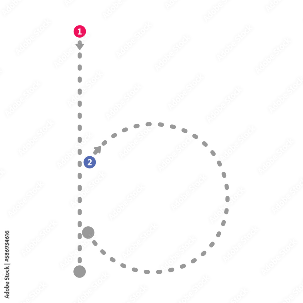 Tracing alphabet letter b lowercase prewriting dotted line element for ...
