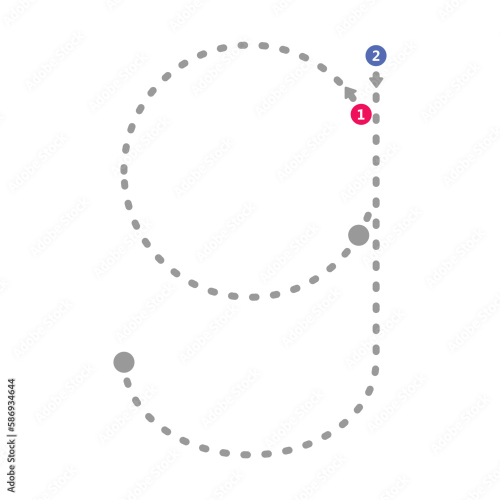 Tracing alphabet letter g lowercase prewriting dotted line element for ...