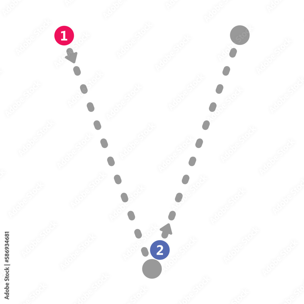 Tracing alphabet letter v lowercase prewriting dotted line element for ...