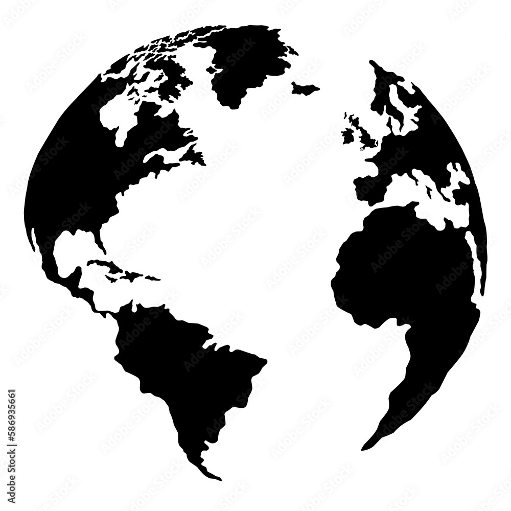 Planet Earth silhouette black svg format Stock Vector | Adobe Stock