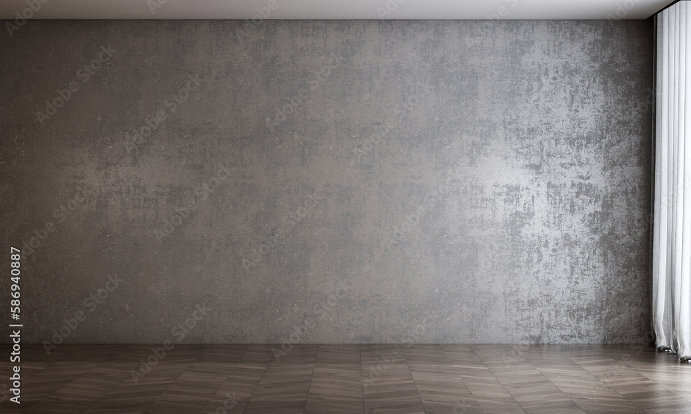 Loft style living room and concrete wall texture background interior ...