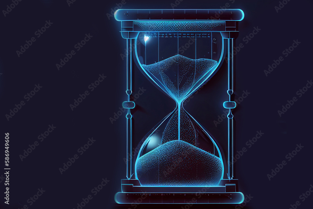 Sandglass. Low poly wireframe sandglass looks like constellation ...