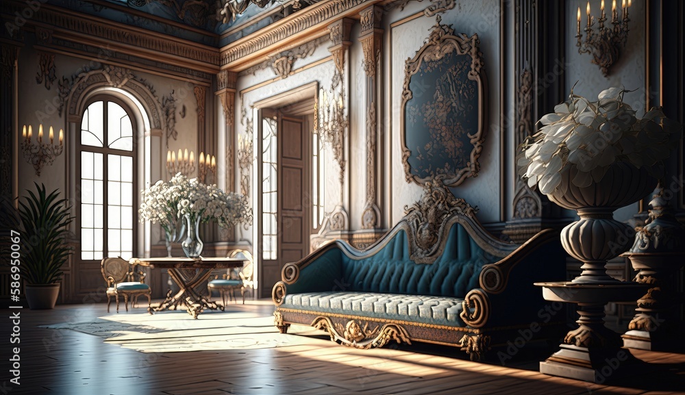 Baroque interior incorporates large-scale murals and frescoes, creating ...