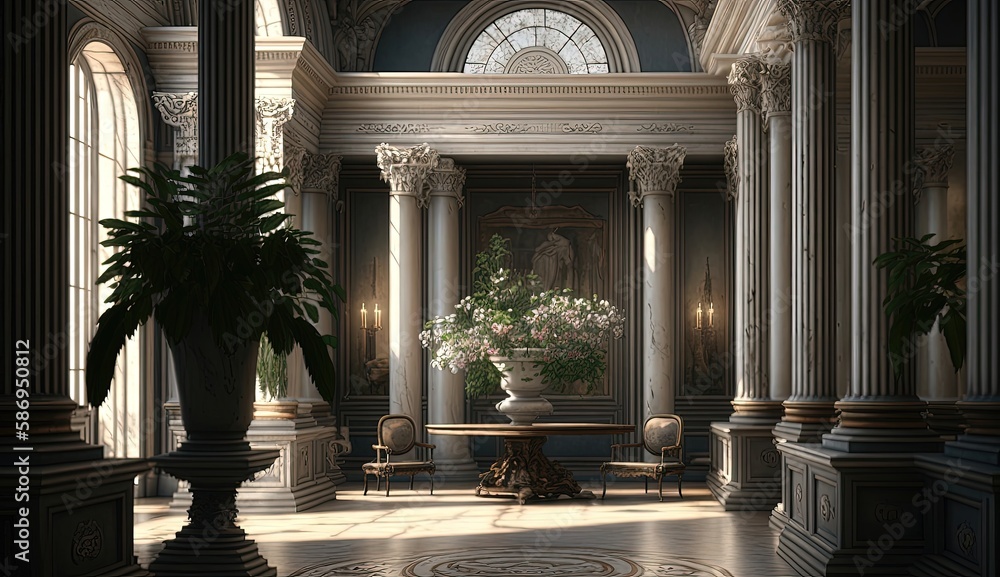 The neoclassical interior boasts grandeur and opulence, with its ...