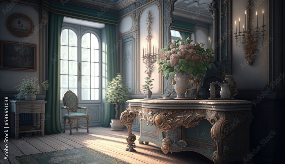 Rococo interior captures the essence of the Rococo period, with its ...