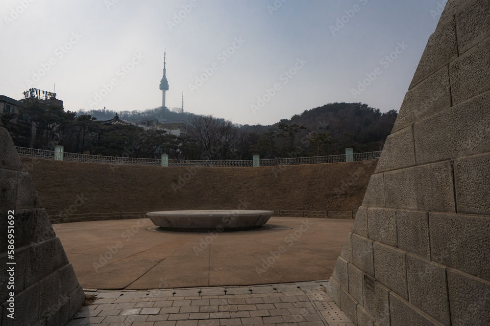 Seoul millennium time capsule near Namsangol Hanok Village and Namsan ...