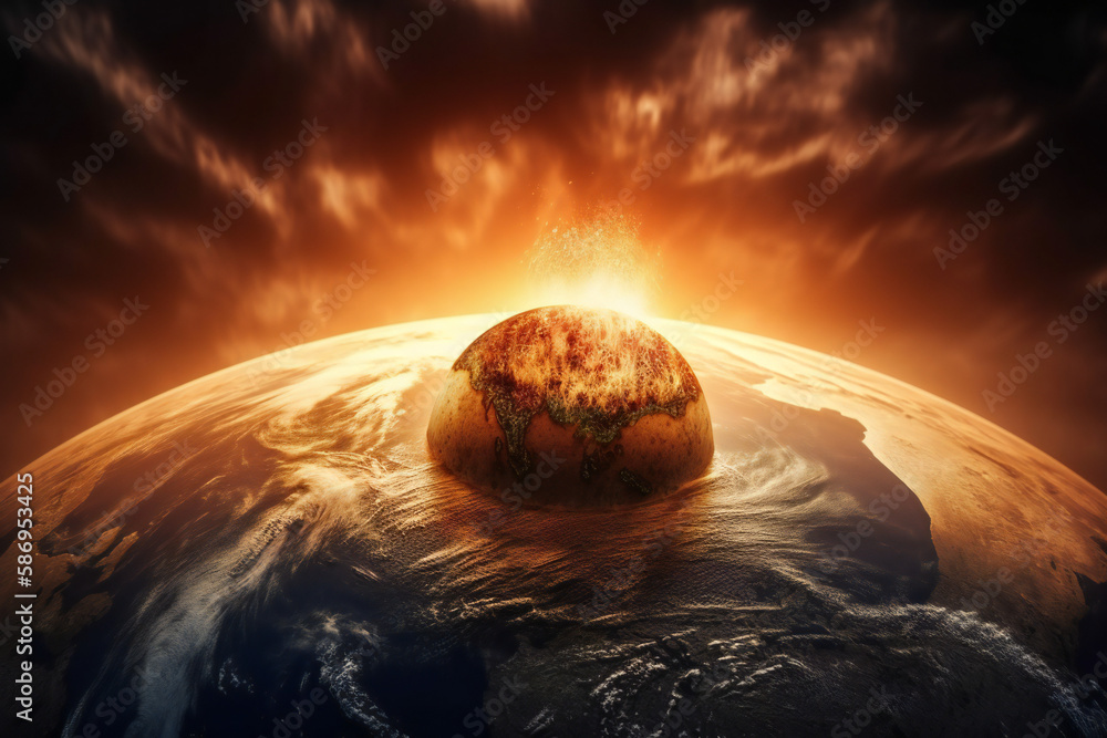 Climate change, climate crisis, planet earth, rising temperature danger ...