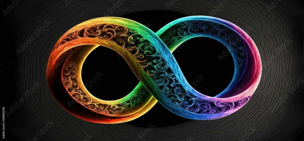 Rainbow Infinity Symbol for Autism Acceptance with Artistic Texture, 3D ...