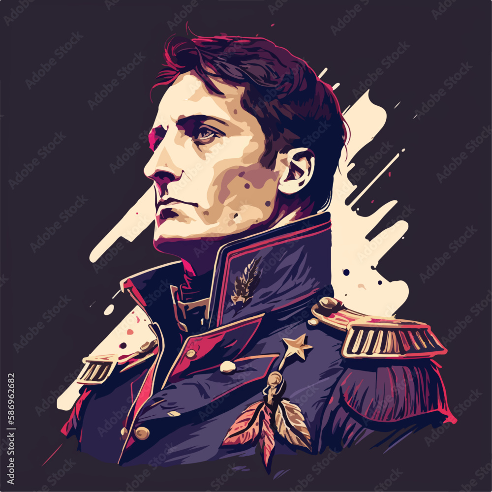 An Illustration and Vector of Napoleon Bonaparte's Portrait from a ...