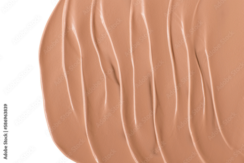 Smudged texture of liquid foundation smeared over background. isolated ...