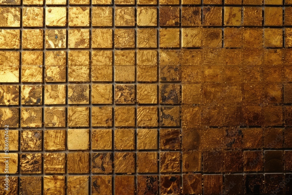 Gold Mosaic: A luxurious gold mosaic texture wallpaper that adds a ...