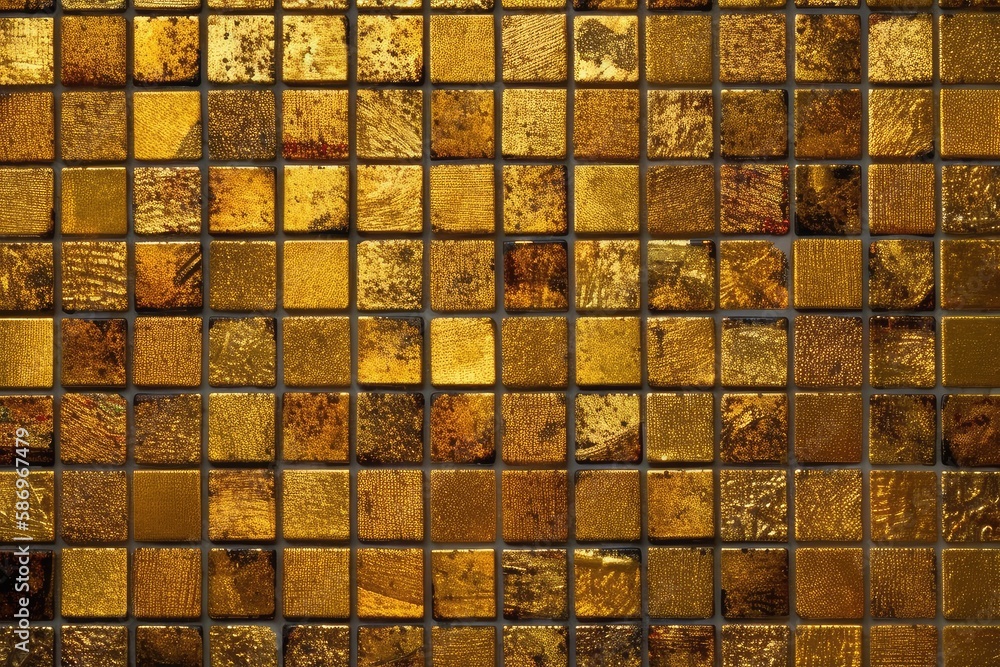 Gold Mosaic: A luxurious gold mosaic texture wallpaper that adds a ...