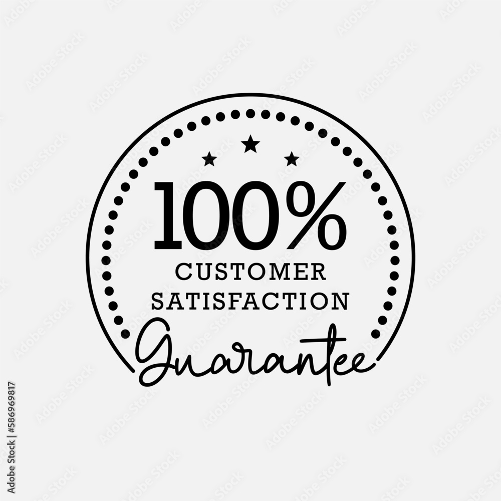 Customer satisfaction guarantee template vector. Black and white ...