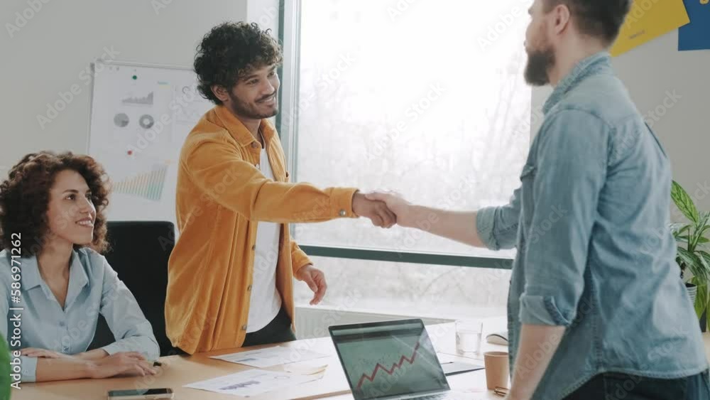 Concept of a successful transaction of the sales department. Handshake ...