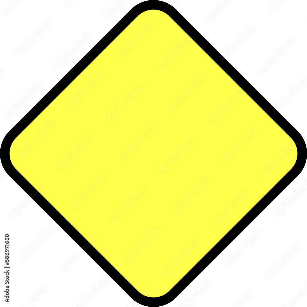 Isolated yellow rectangle safety caution danger attention blank empty ...