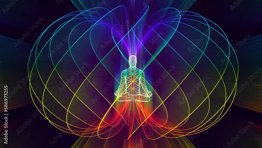 looped 3d animation. energy torsion field of a person in motion vídeo ...