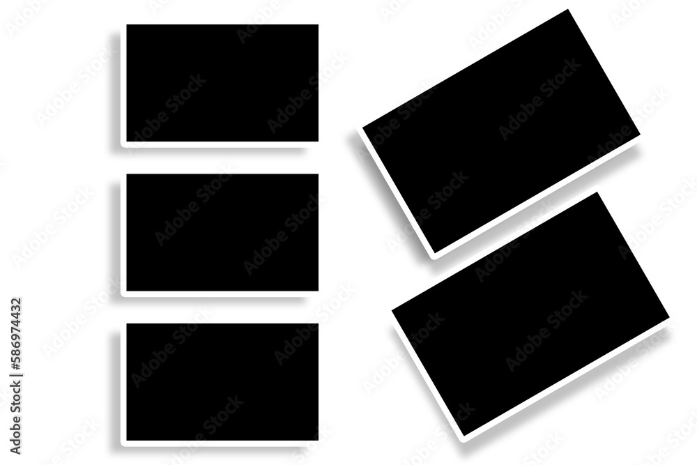5 Blank rectangle photo frames template design in a simple layout. Used ...