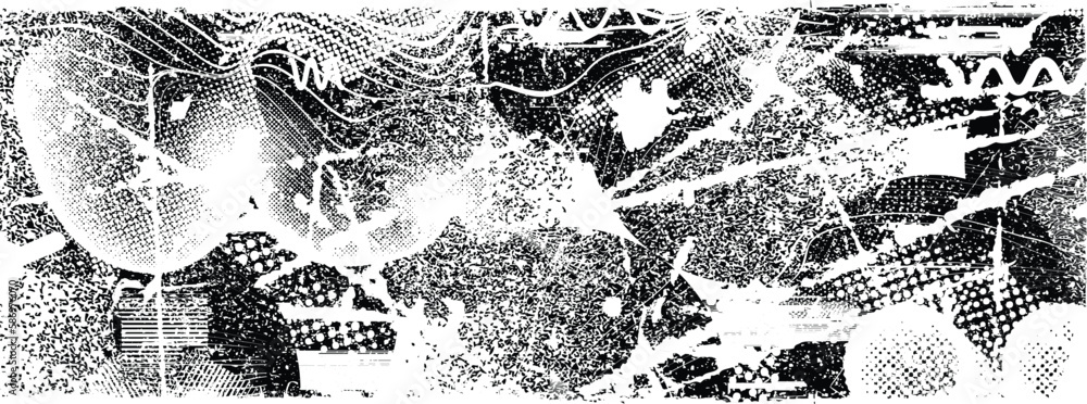 Glitch distorted grungy isolated banner . Design element for brochure ...