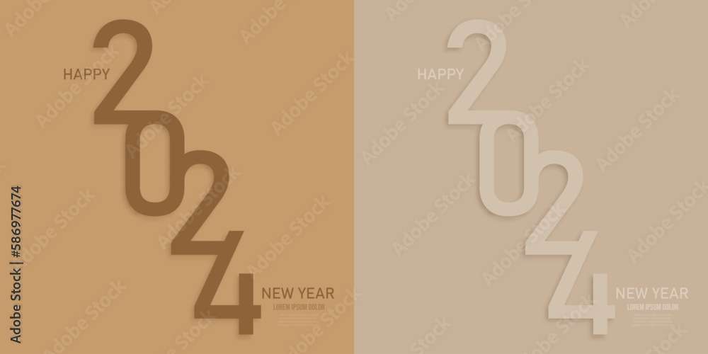 2024 number elegant vector logo design. With clean thin numbers for ...