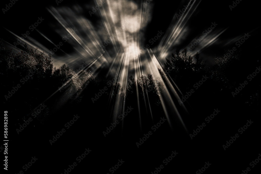 Sunlight effect, light effects of sun rays isolated on black background ...