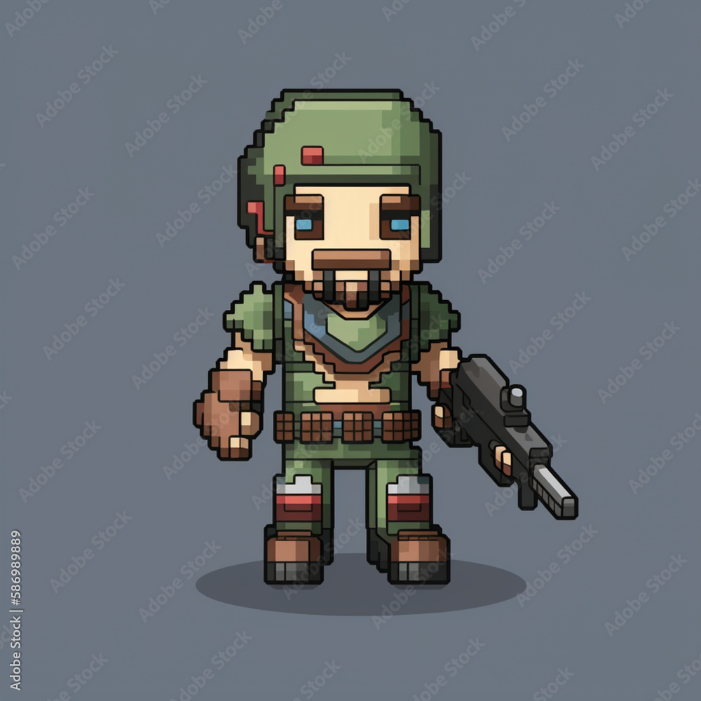 2d pixel art gaming character Stock Illustration | Adobe Stock