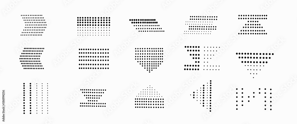 Set of Vector Black Dotted Lines, Design element for logo posters ...