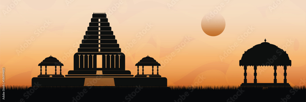 Hindu Temple Silhouette