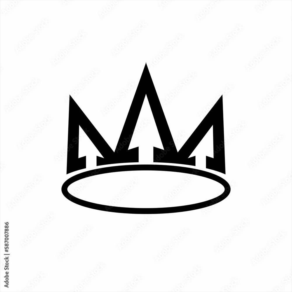 Crown logo design with triangle and arrow sign elements. Stock Vector ...