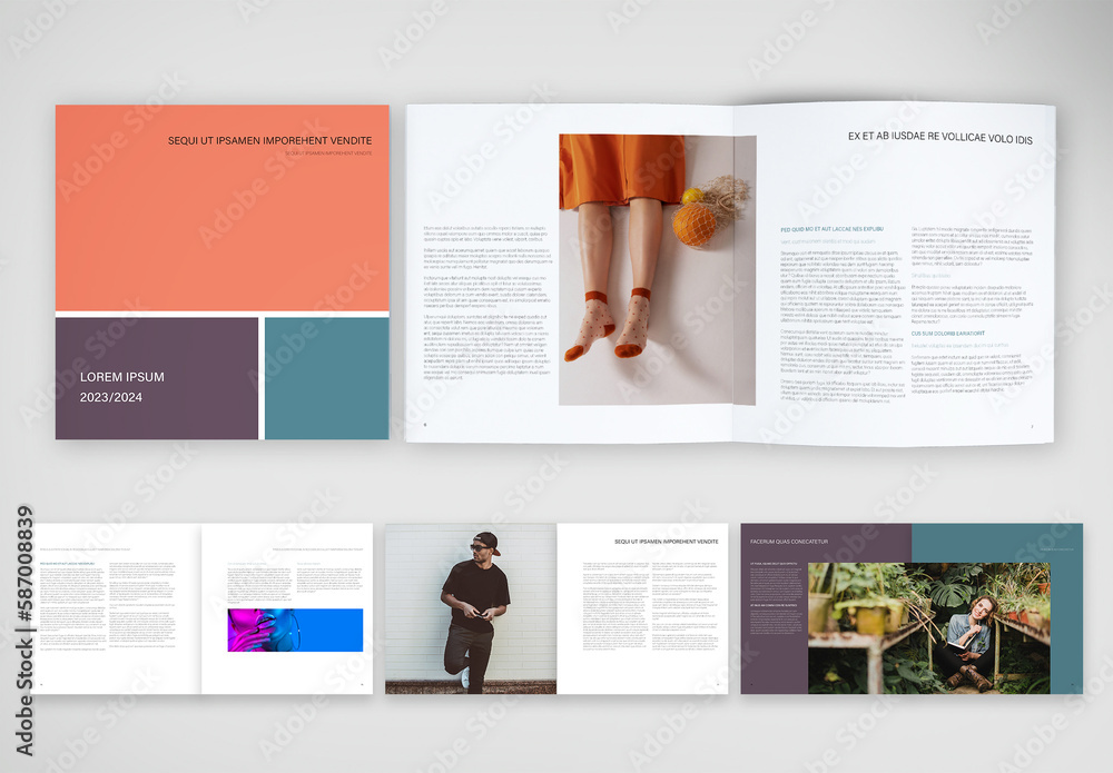 Square Annual Statement Stock Template | Adobe Stock