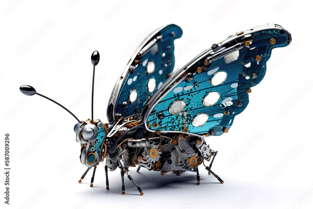 Image of a butterfly modified into a robot on a white background. Wild ...