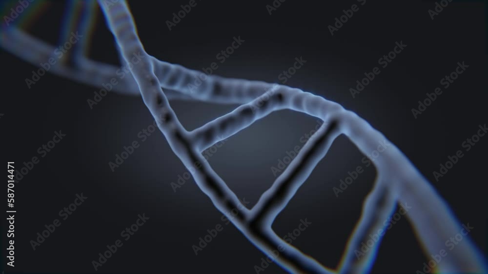 Futuristic Rotating White DNA Strand with Genetic Codes and abstract ...