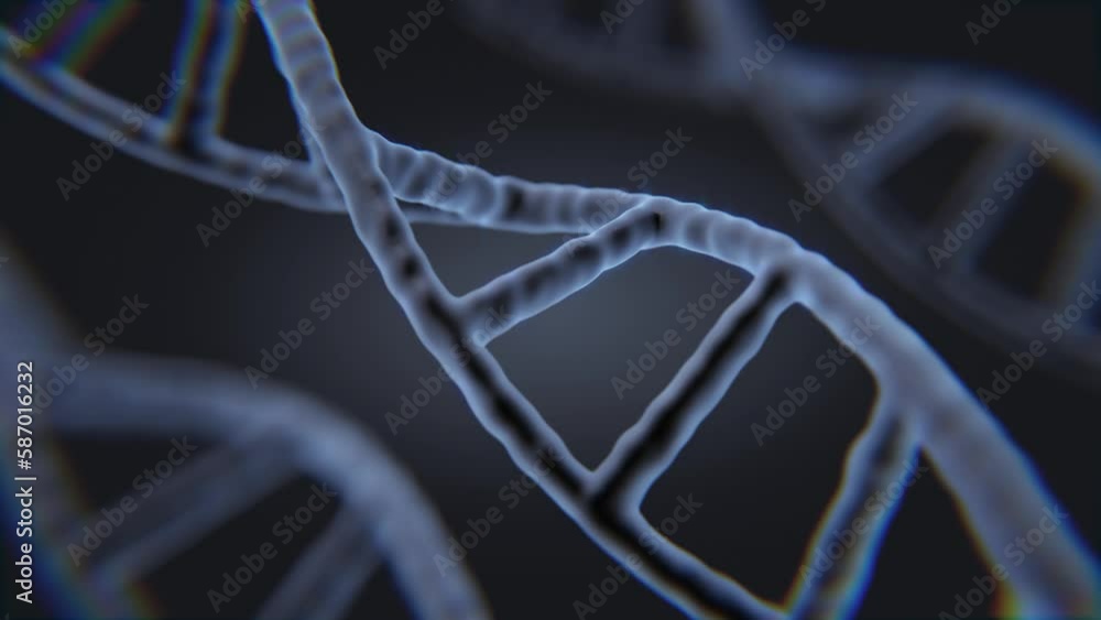 Futuristic Rotating White DNA Strand with Genetic Codes and abstract ...