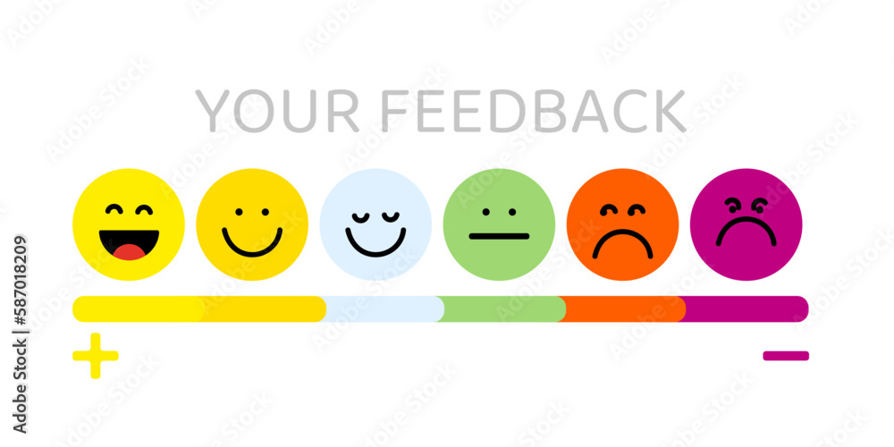 Set of Emoji Colored Flat Icons. Vector Set of Emoticons. Sad and Happy ...