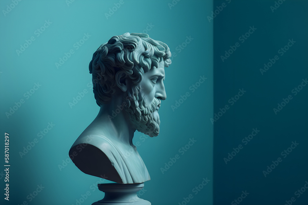 Greek Stoic Philosopher statue digital render Stock Illustration ...