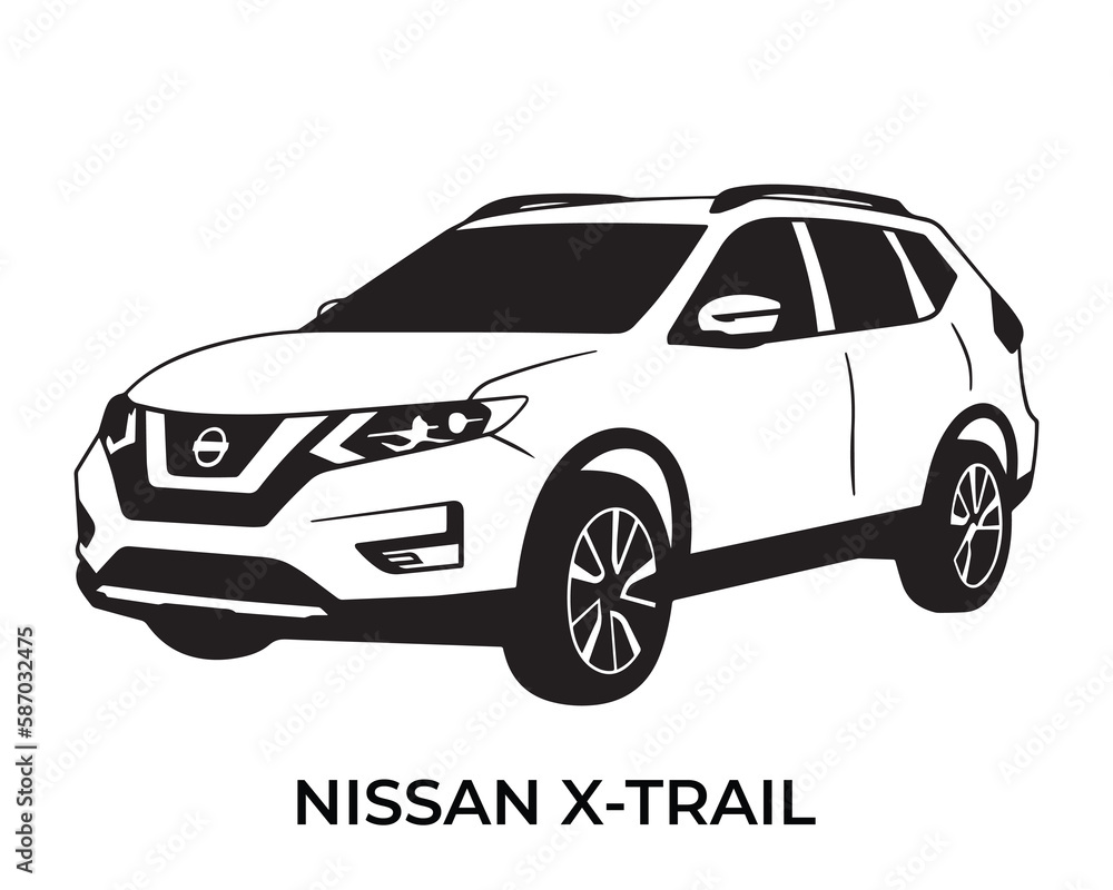 Vector silhouettes, icons of Nissan brand cars Stock Vector | Adobe Stock