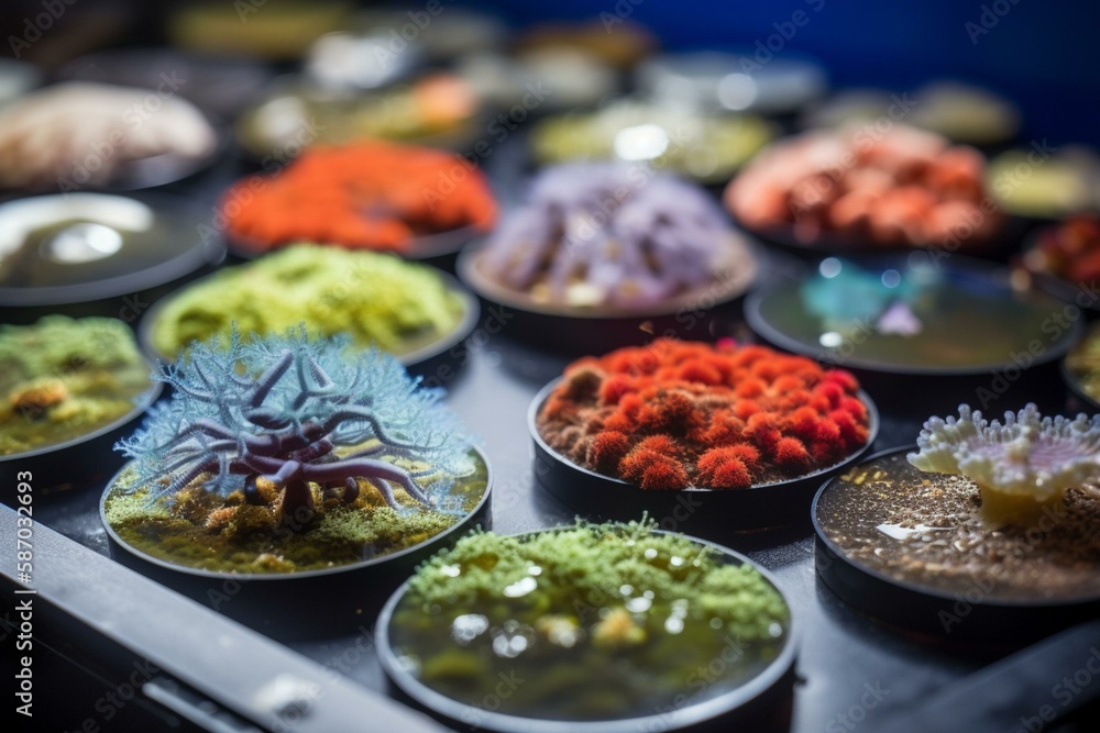 The role of microorganisms in the ocean ecosystem, bokeh Generative AI ...