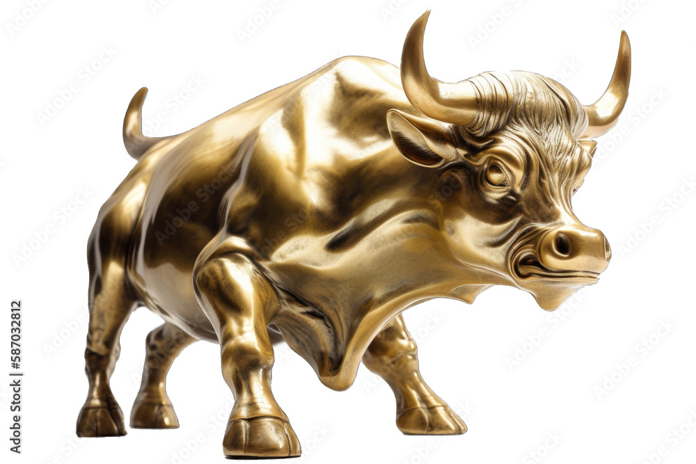 Golden Bull statue, represent uptrend in market Stock Illustration ...