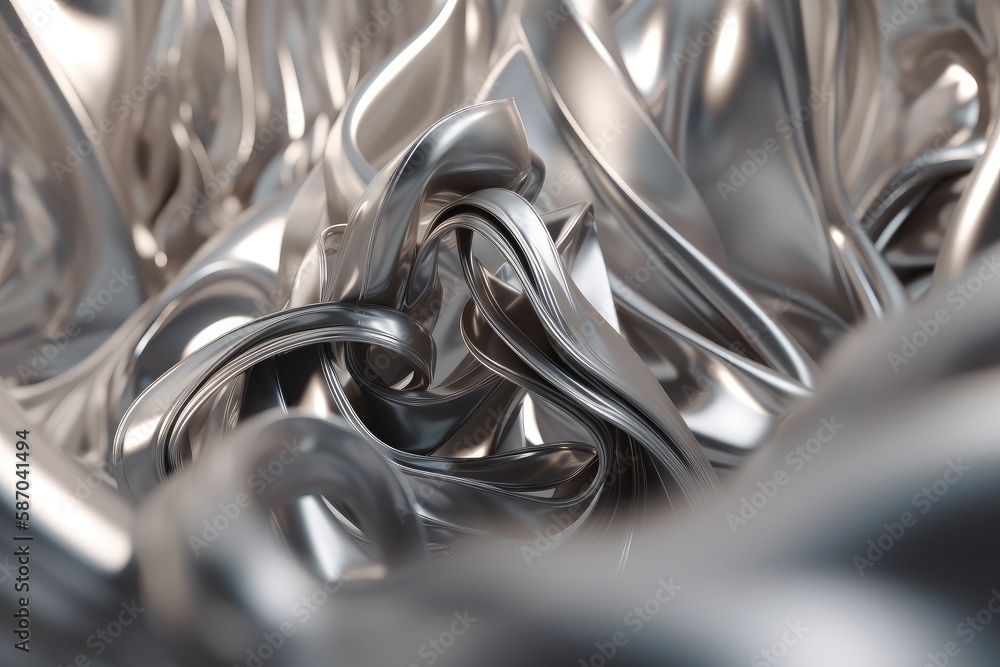 Platinum and Brushed Silver Twisted Waves in Modern Minimalist Blender ...