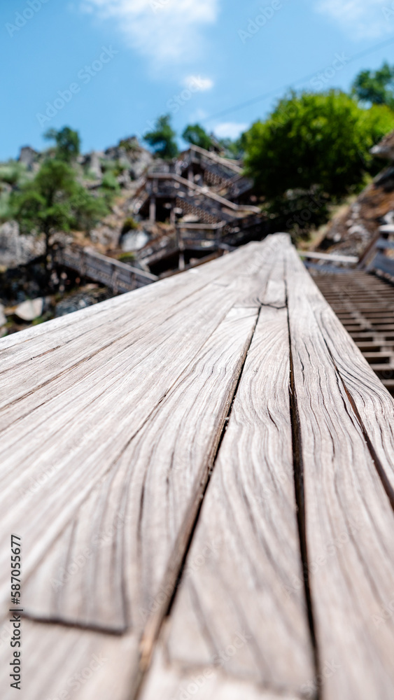paiva passages, hiking area in a natural setting. wooden walkways Stock ...