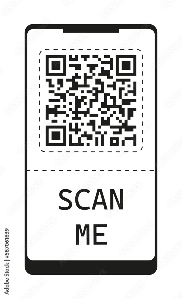 QR code vector. Sample vector QR code for smartphone scanning. Identity ...