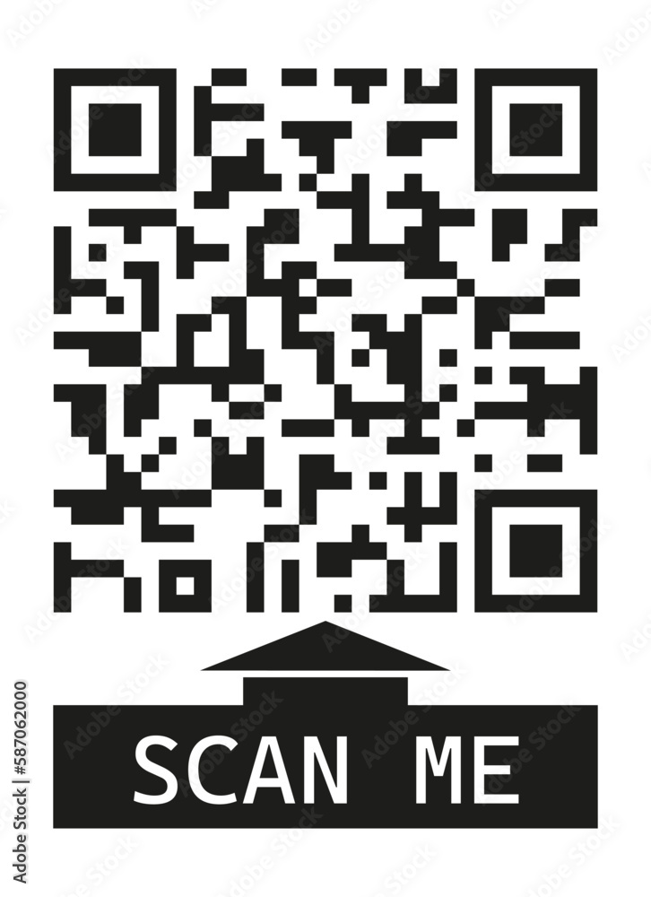 QR code vector. Sample vector QR code for smartphone scanning. Identity ...