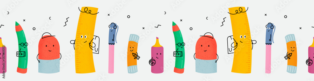 Back to school, fun hand drawn character design, great for students ...