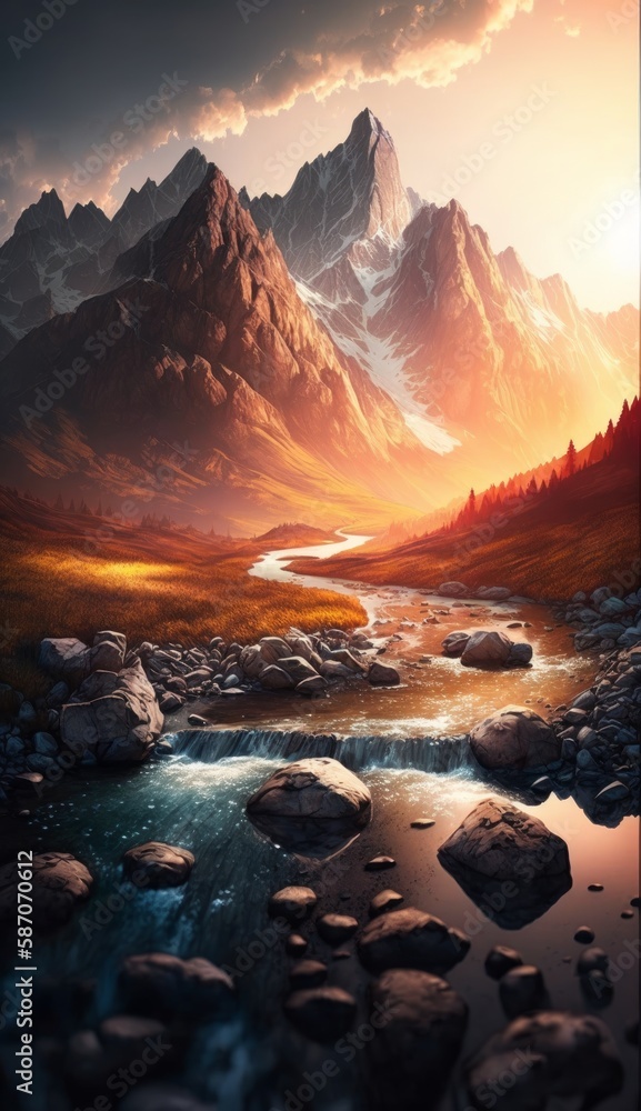 Dynamic Sunrise Panorama: Inspiring Wallpapers of Dramatic Mountain ...