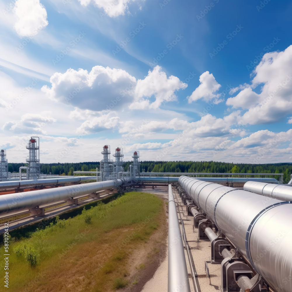 Industry pipeline or rack transport petrochemical, gas and oil ...