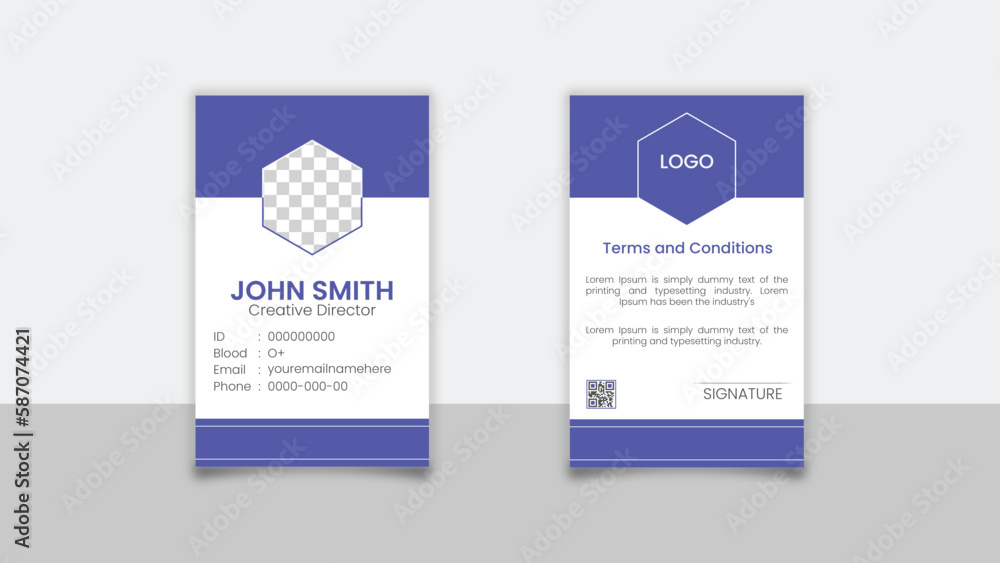 Modern corporate ID Card Template with an author photo place | Office ...