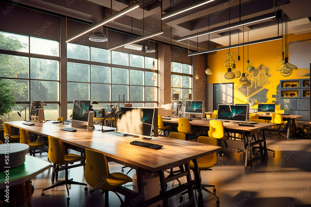 Green and yellow colors create a lively background, highlighting the ...