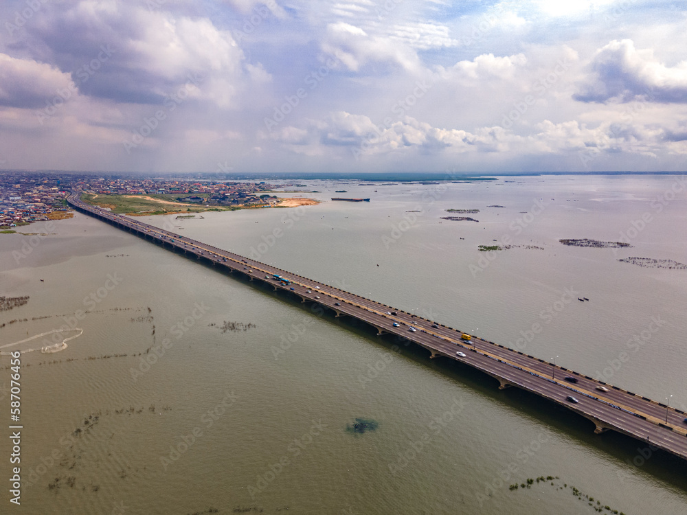 An aerial image of third mainland bridge, one of Africa's longest ...