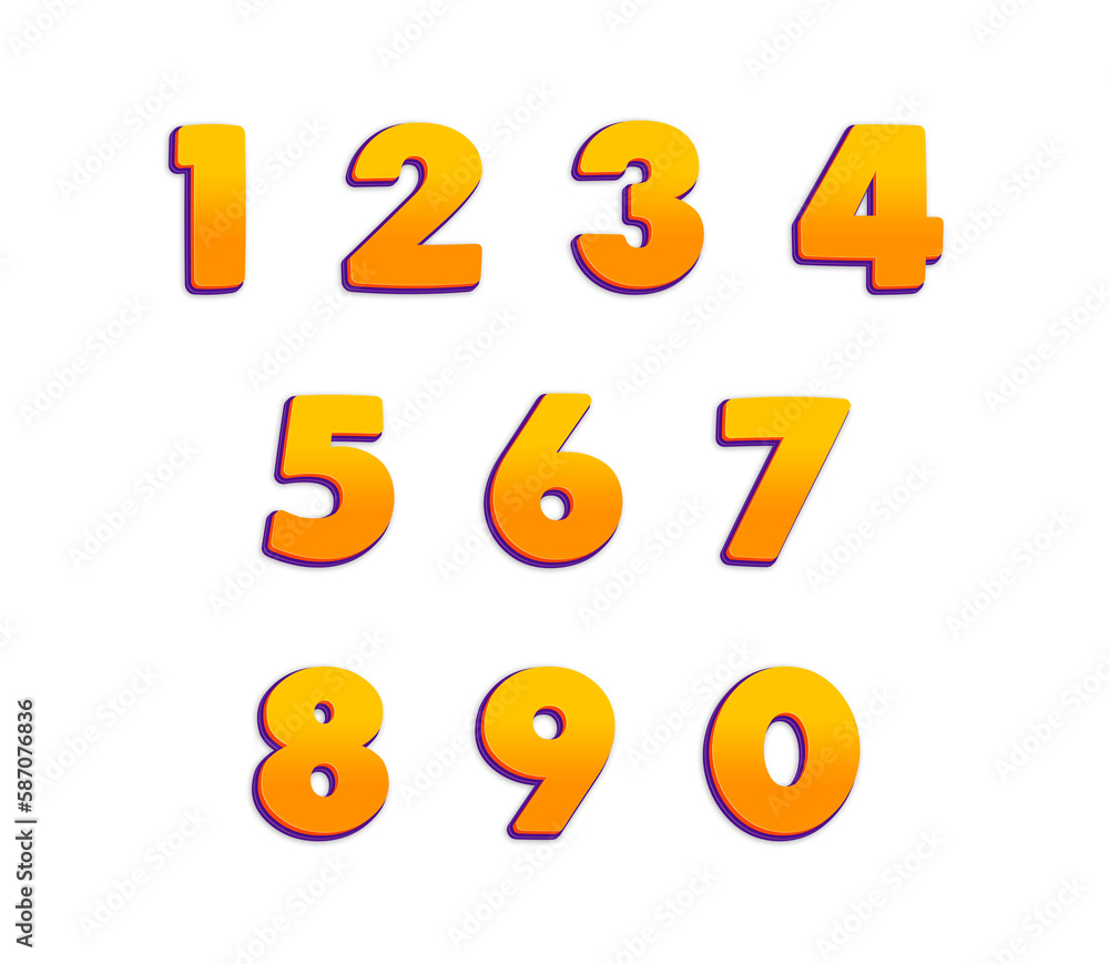 Numbers set on transparent background. PNG Stock Illustration | Adobe Stock
