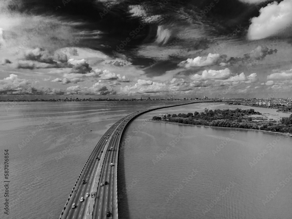 An aerial image of third mainland bridge, one of Africa's longest ...