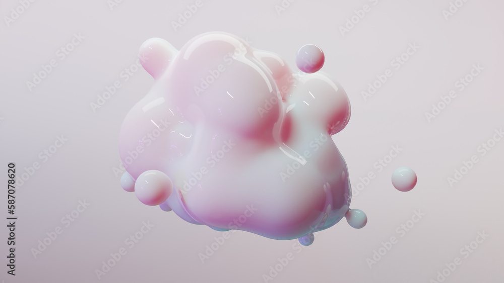 organic shapes. Morphing colorful blobs, Abstract 3d background. Liquid flowing colors. soap ...